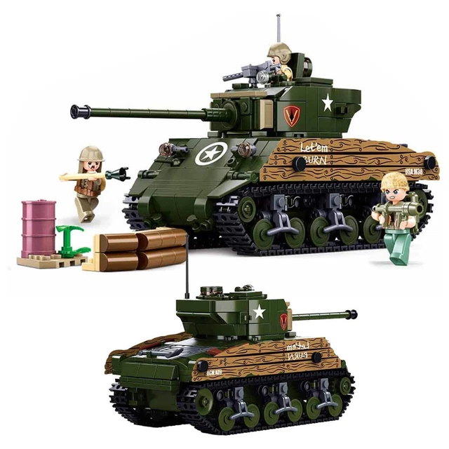 WW2 M4A3 SHERMAN Tank US Allies Collectable Building Blocks With ...