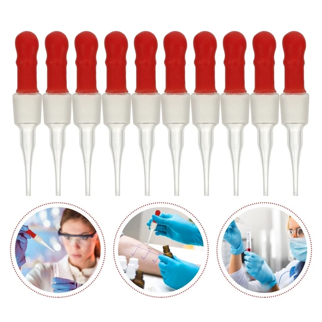 10 PCS LIQUID Pipettes Laboratory Glass Droppers Containers £12.99 ...