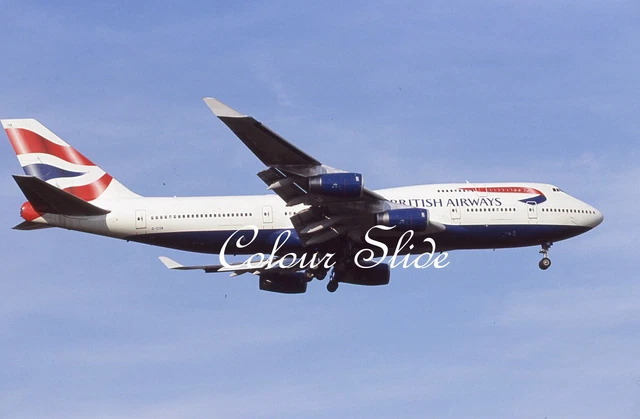 BRITISH AIRWAYS BOEING 747-436 G-CIVA, LHR, Colour Slide, Aviation ...