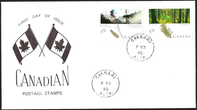 🍁CANADA #1284/1285 "FOREST CANADA" Brand New 1990 Special Event Cachet ...