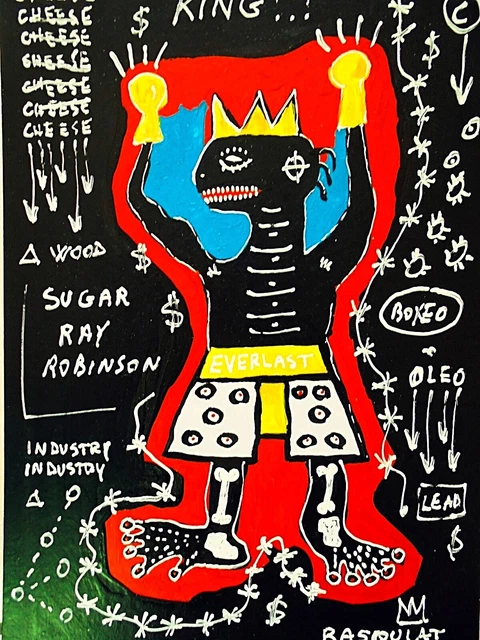 JEAN MICHEL BASQUIAT le boxer Sugar Ray Robinson EUR 689,00 - PicClick FR