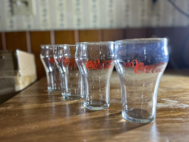 VINTAGE COCA-COLA GLASSES Enjoy Coke Lot Of 8 Bell-Shaped Fountain ...