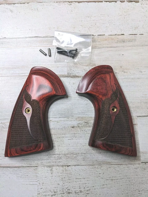 COLT PYTHON GRIPS Colt Anaconda For 2021+ Rosewood Checkered Stipple ...