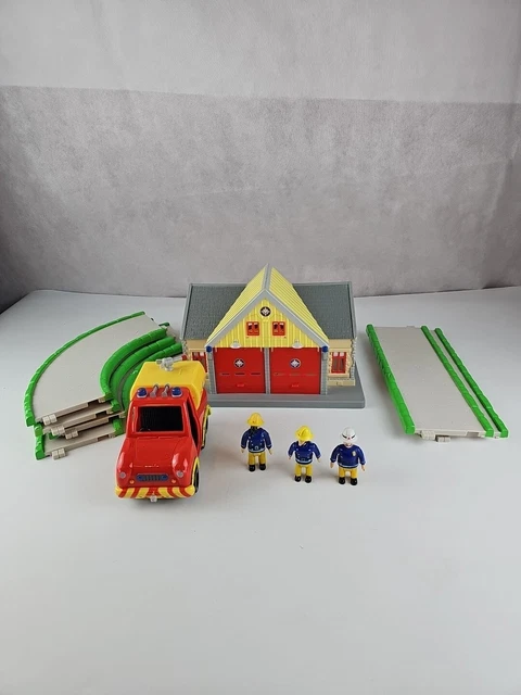 FIREMAN SAM FIRE Station Building, Road, Vehicle, Figures, Bundle, £21. ...