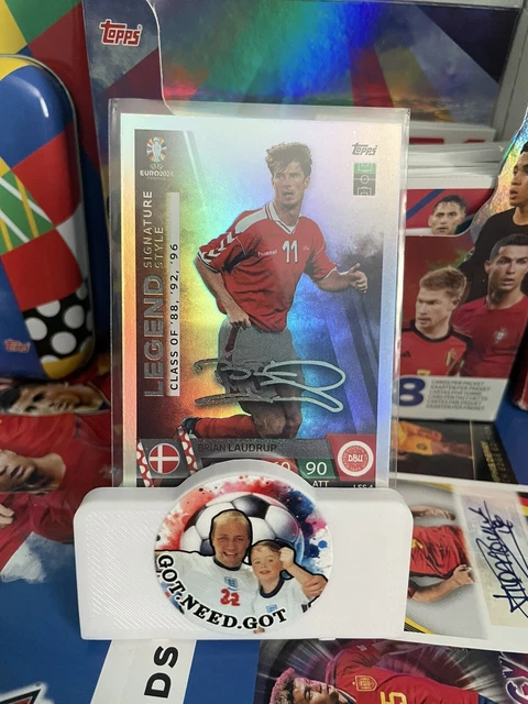 CARTA TOPPS MATCH Attax UEFA EURO 2024Legend Firma Stile Brian Laudrup ...
