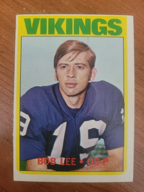 1972 TOPPS NFL Football Bob Lee Minnesota Vikings carte parieur ...