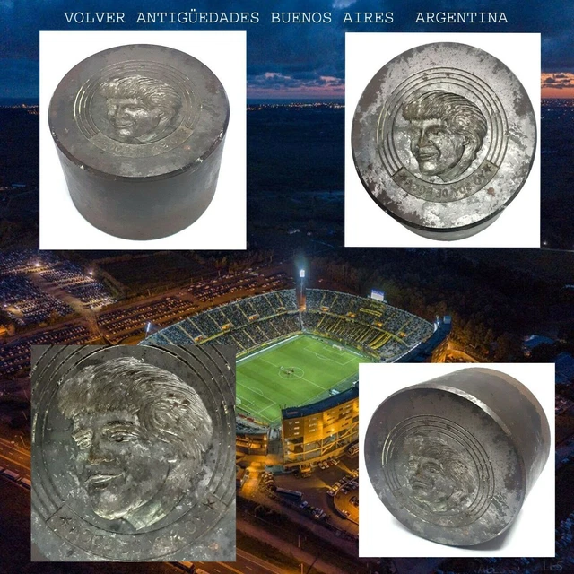 RARE VINTAGE DIEGO Armando Maradona YO SOY DE BOCA médaille de fer ...