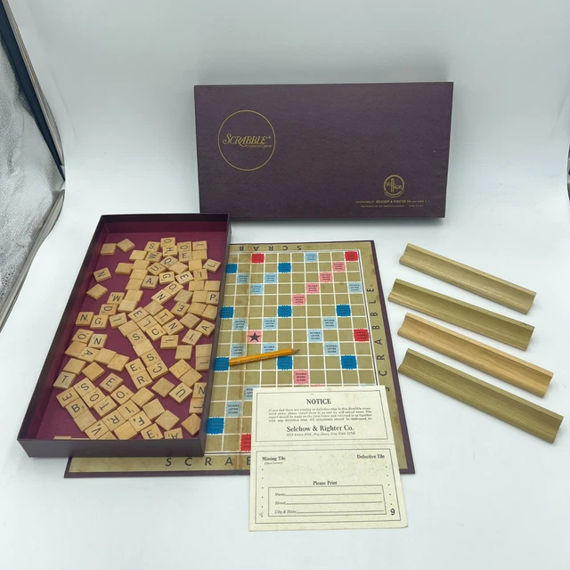 VINTAGE 1953 SCRABBLE Board Game Selchow & Righter Complete Brown Box £ ...