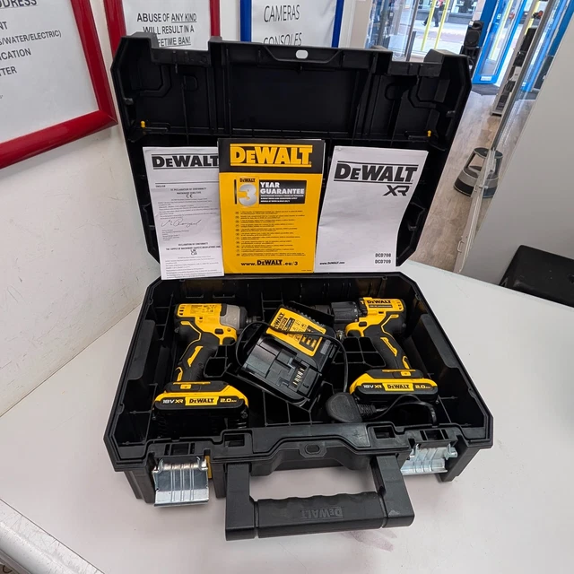 DEWALT DCK2062DT 18V XR Brushless Compact Twin Pack DCD709 & DCF809 2 x ...