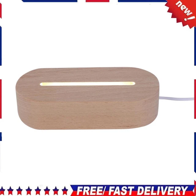 OVAL DISPLAY PEDESTAL - LED Lights Display Base, Crystal Wooden Lighted ...