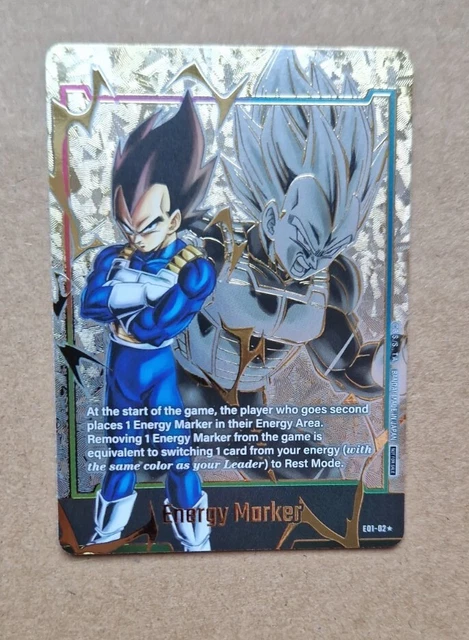 VEGETA ENERGY MARKER Gold Dragon Ball Super Fusion World Card Game E01 ...