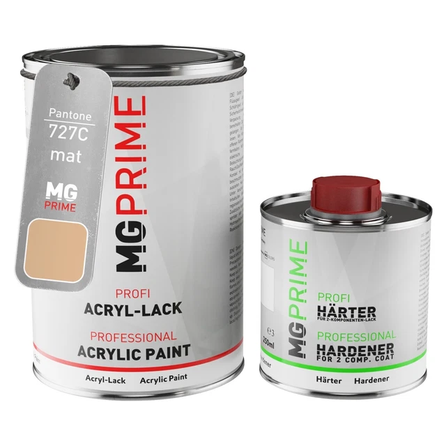 PANTONE 727C BROWN mat peinture acrylique 1,5 Litres 1500 ml durcisseur ...