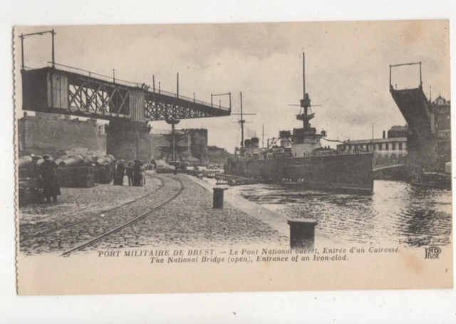PORT MILITAIRE DE Brest France Pont National Ouvert [ND 29] Postcard ...