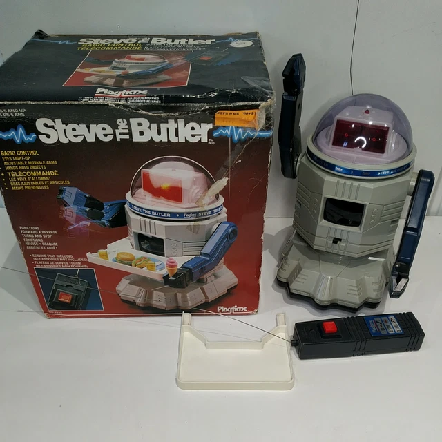 STEVE THE BUTLER Robot Toy's R Us Telecomando Giocattolo Gioco 1986 ...