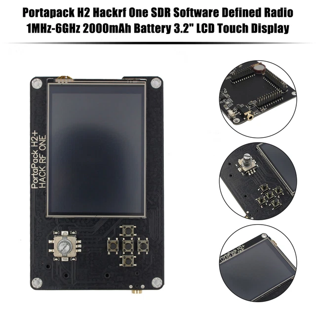 H2 HACKRF ONE SDR Software Defined Radio 2000mAh Battery 3.2" LCD Touch ...