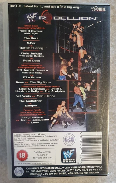 WWF REBELLION 1999 VHS Video WWE tape Wrestling UK PAL The Rock HHH Kane £9.99 - PicClick UK