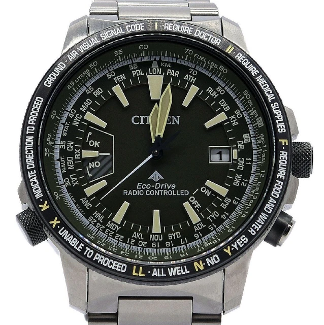 CITIZEN PROMASTER CB0206-86X Solar Radio Black Dial Titanium Mens Watch ...