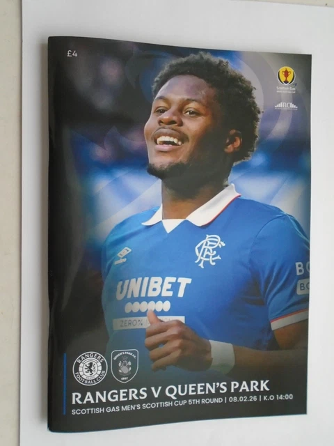 RANGERS V QUEENS Park 2025/26 Scottish Cup £3.99 - PicClick UK