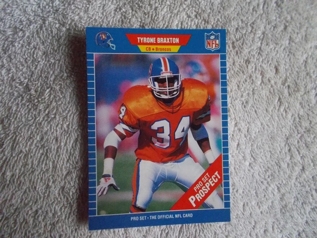 PRO SET 1989: NFL "TYRONE BRAXTON" #543 Denver Broncos Trading Card n42 ...