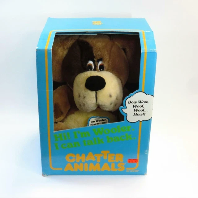 RARE 1984 CHATTER Animals Woofer Dog by Dakin Interactive Sound Plush ...