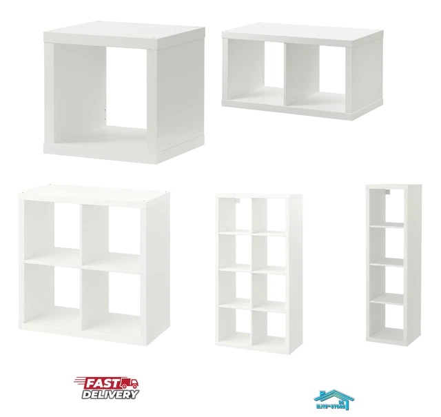 IKEA KALLAX WHITE Shelving Unit Storage Bookcase Wall/Floor Mountable ...