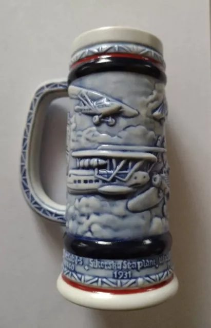 VINTAGE AVON CERAMIC Stein Flying Airplanes Classics 1982 Collectable ...