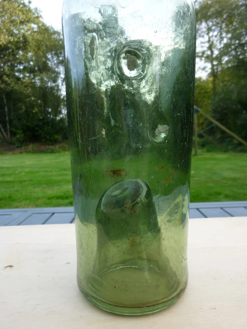BOUTEILLE VERRE ANCIEN soufflé sceau Don Gutierrez Bordeaux seal vin ...