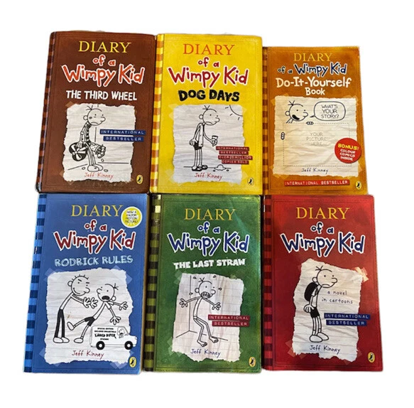 PUFFIN DIARY OF a Wimpy Kid by Jeff Kinney Bundle Of 6 Books Hard ...