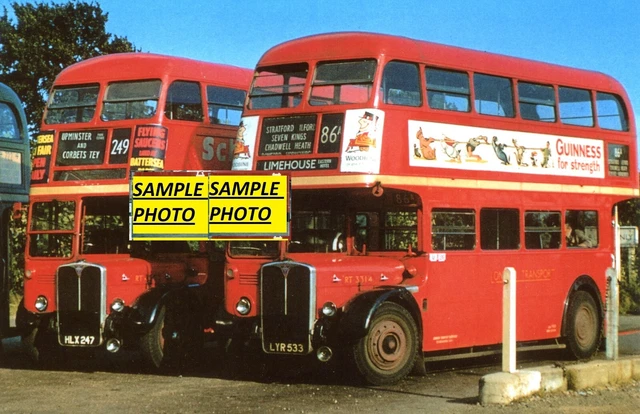LONDON TRANSPORT COLOUR Bus Photograph-RT 430+RT 3314 Routes 249+86A £1 ...