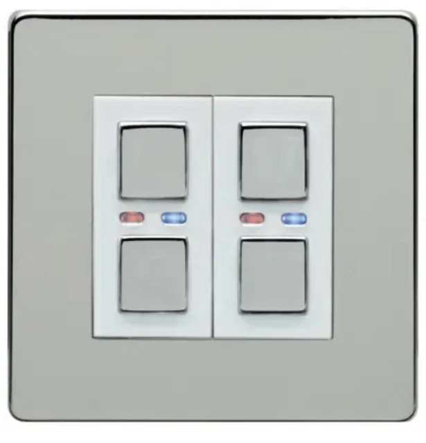 LIGHTWAVERF (DETA CONNECT) 2 Gang 2g Master/Slave Dimmer Satin chrome ...