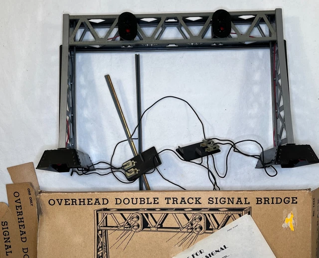 VINTAGE 1950'S MARX Overhead Double Track Signal Bridge (#1434) w/ orig ...