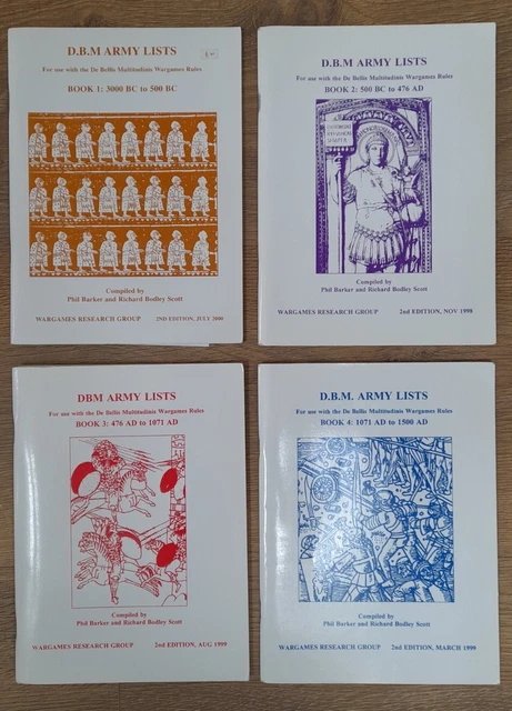VINTAGE COLLECTION OF 4 Wargame Rules Books - DBM Army Lists WRG ...