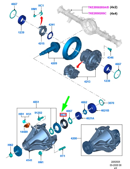 FORD RANGER T6 MK1 Rear Axle Diff Oil Baffle EB3G-4631-AB 2193537 NEW ...