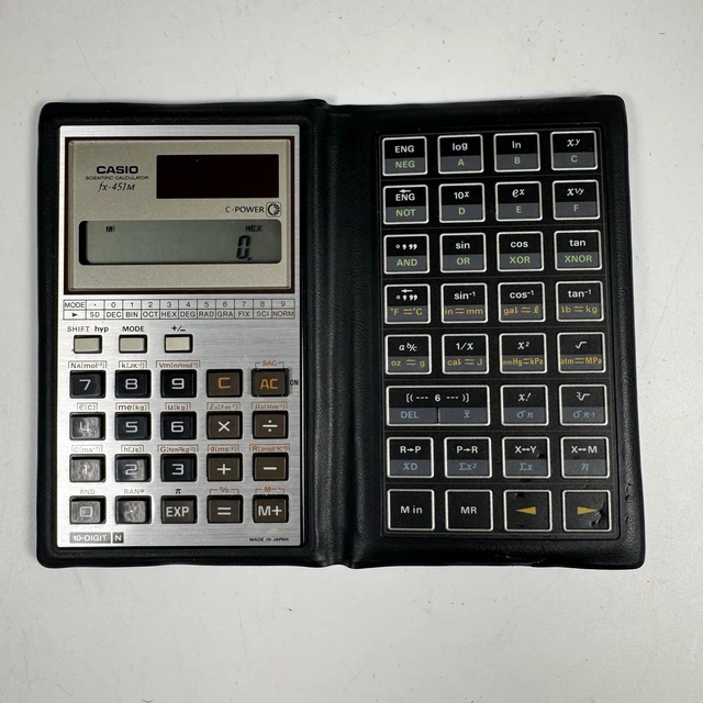 VINTAGE CASIO FX-451M Scientific Calculator Solar Fully Working Made ...