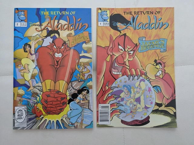 RETURN OF DISNEYS Aladdin #1 #2 Comic Book 1993 nm Direct Story Jafar ...