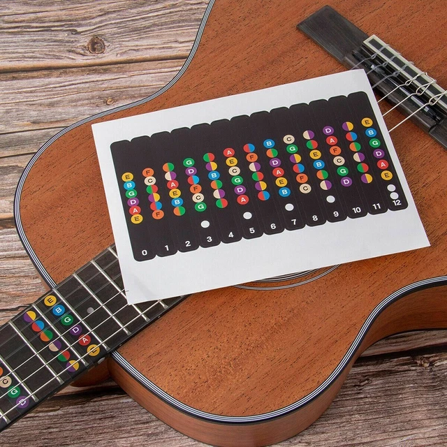 BASS GUITAR FRETBOARD Note Map Decals Stickers. Learning Guitar Notes ...