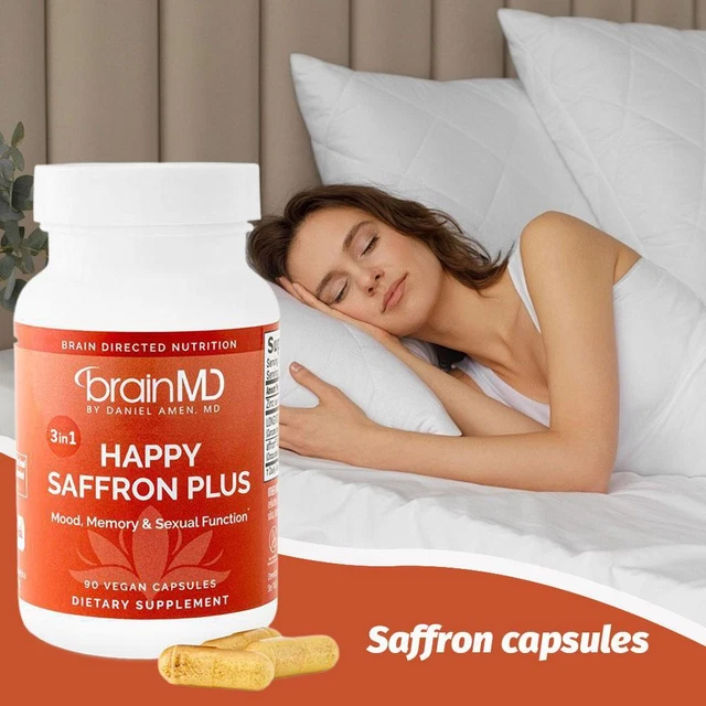 BRAINMD HAPPY SAFFRON Plus W/ Saffron Flower Extract Mood Memory 90 ...