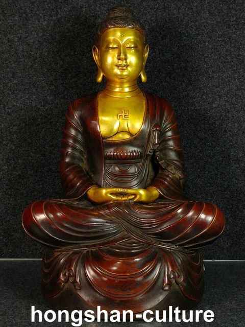 STATUE DE BOUDDHA Shakyamuni Sakyamuni Amitabha en Bronze doré de 19,2 po EUR 2.856,00 - PicClick FR