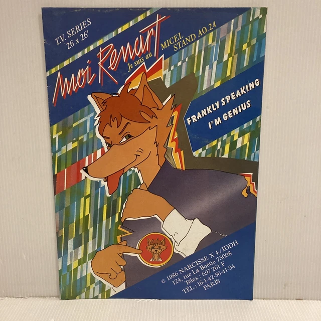 RARE LEAFLET OLD Folding Poster Drawing Animated Moi Renart 1986 IDDH ...