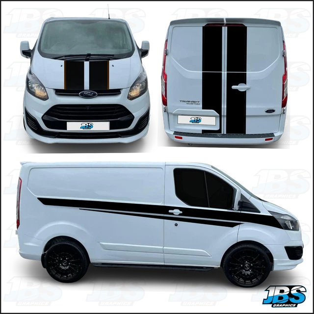 FORD TRANSIT CUSTOM LWB Bonnet & Barn Door + Sides Graphics Vinyl ...