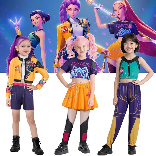 KIDS GIRLS K-POP: Demon Hunters Rumi Mira Zoey Cosplay Costume Dress Book Week $35.03 - PicClick AU