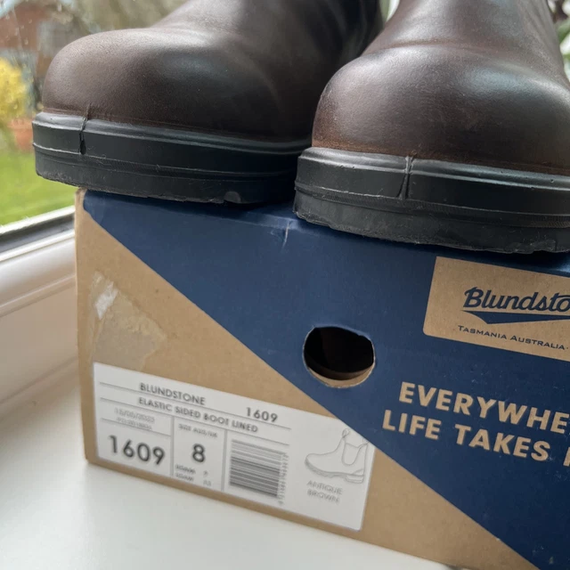 BLUNDSTONE 1609 ANTIQUE Brown Dealer Boots UK8 EU42 Excellent RRP £195 ...