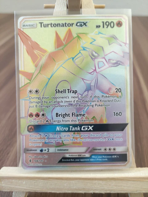 TURTONATOR GX 148/145 Guardians Rising Secret Rainbow seltene ...
