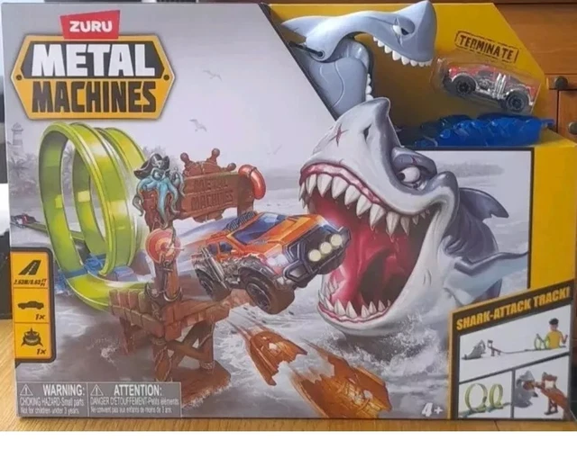 ZURU METAL MACHINES Trackset Diecast Cars Shark Attack Building £19.95 ...