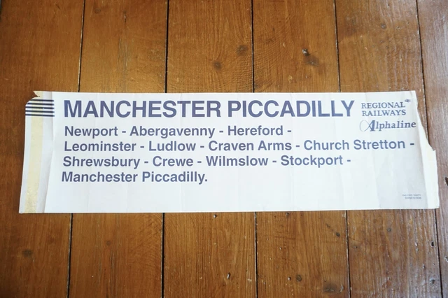 MANCHESTER REGIONAL RAILWAYS Train Loco Railway Window Destination ...