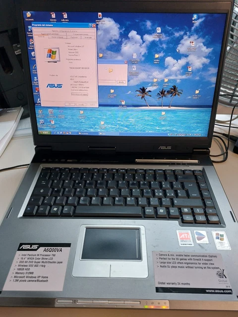 ASUS A6Q00VA WINDOWS XP SSD 120gb 2gb ram funzionante EUR 50,00 ...