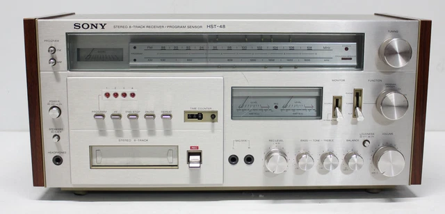 SONY HST-48 STEREO 8 Track Cassette Deck Receiver Amplifier Silver Face ...