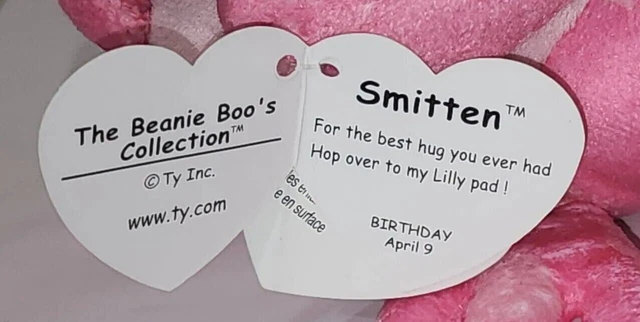 TY BEANIE BOOS - SMITTEN the Pink Frog (6 Inch) NEW - MINT with MINT ...