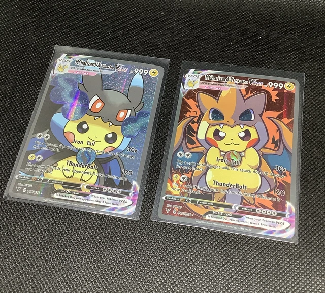 CUSTOM PIKACHU COSPLAY Set Mega Charizard X & Y Shiny/ Holo Pokemon ...