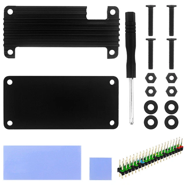 FOR RASPBERRY PI Zero 2W Aluminum Shell Kit w/ Vertical Pin Header ...
